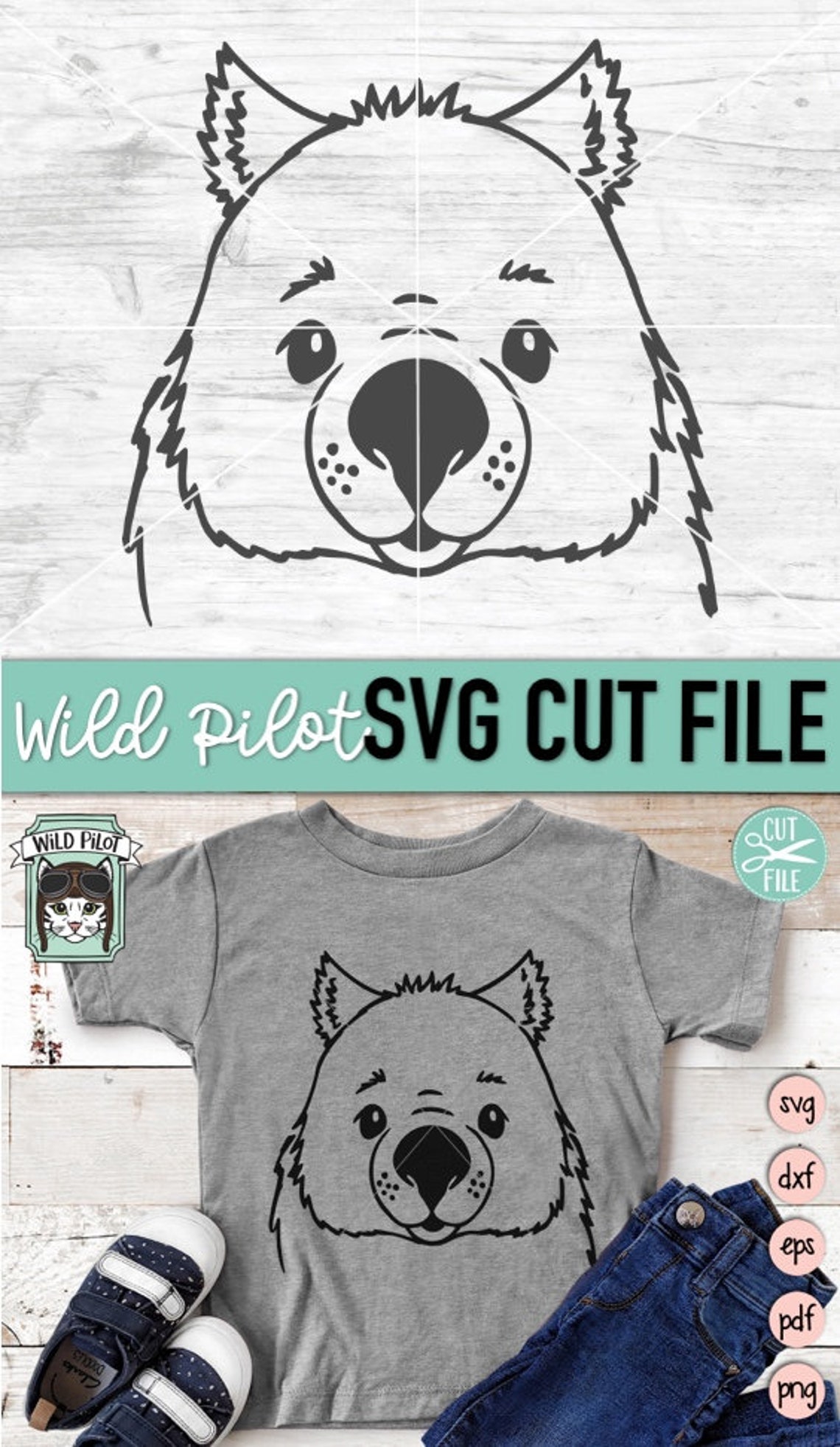 Wombat Svg File Wombat Cut File Animal Face Svg Cut File - Etsy