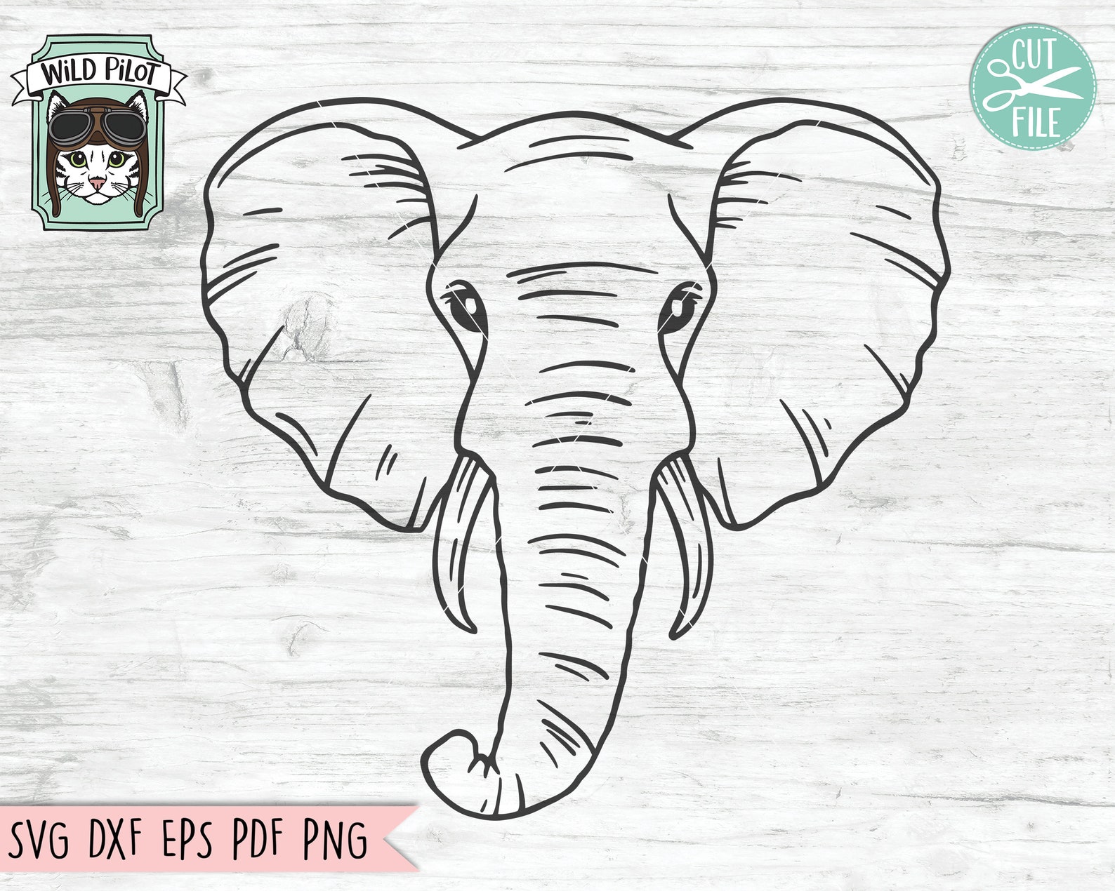 Elephant Svg File, Elephant Cut File, Animal Face, Elephant Face Svg ...