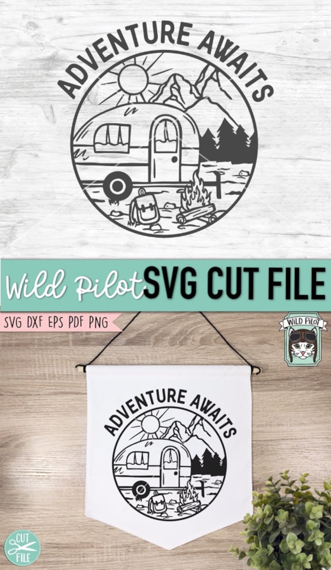 Adventure Awaits Svg File Camper SVG File Camper Cut File - Etsy