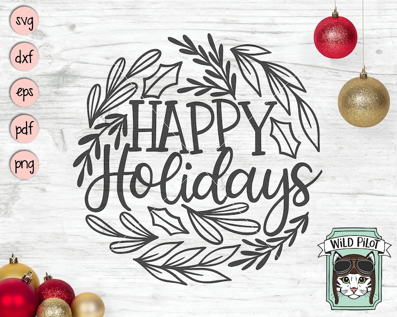 Happy Holidays Sign SVG File Happy Holidays Cut File | Etsy