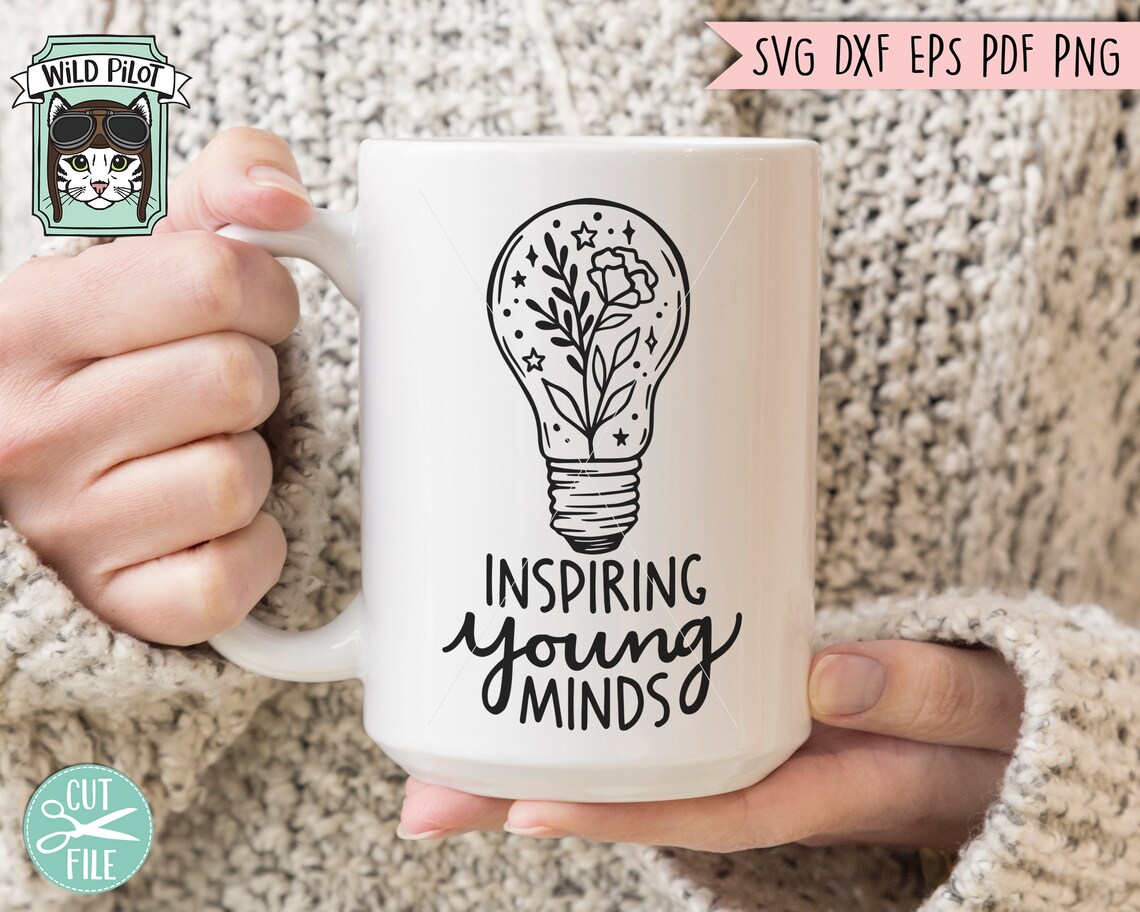 Light Bulb SVG Flowers SVG Cut File Floral SVG - Etsy