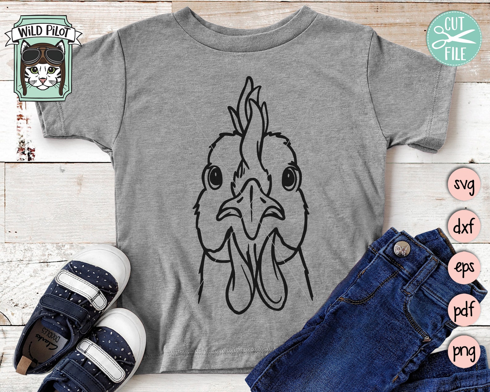 Chicken SVG File, Chicken Face SVG, Chicken Cut File, Animal Face Svg ...