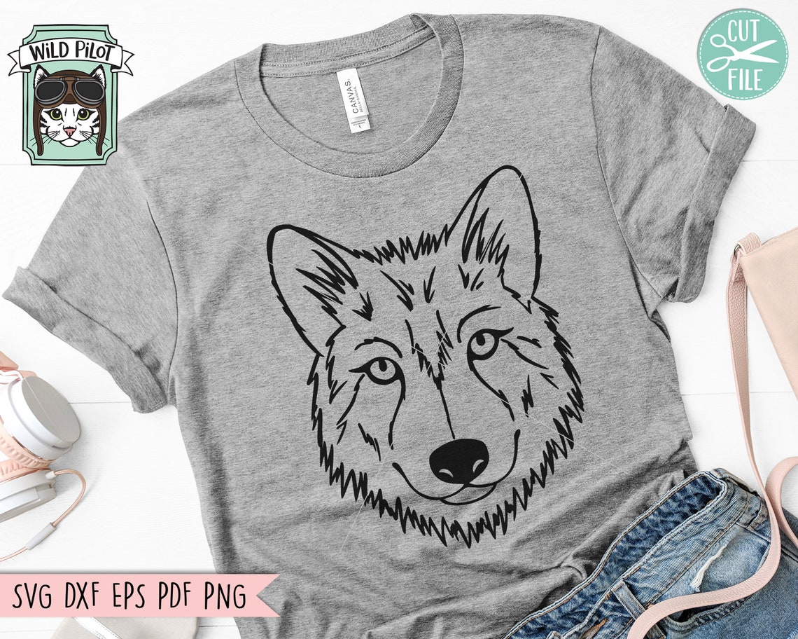 Wolf Svg File, Wolf Cut File, Animal Face, Cute Wolf Svg, Wolf Face Svg ...
