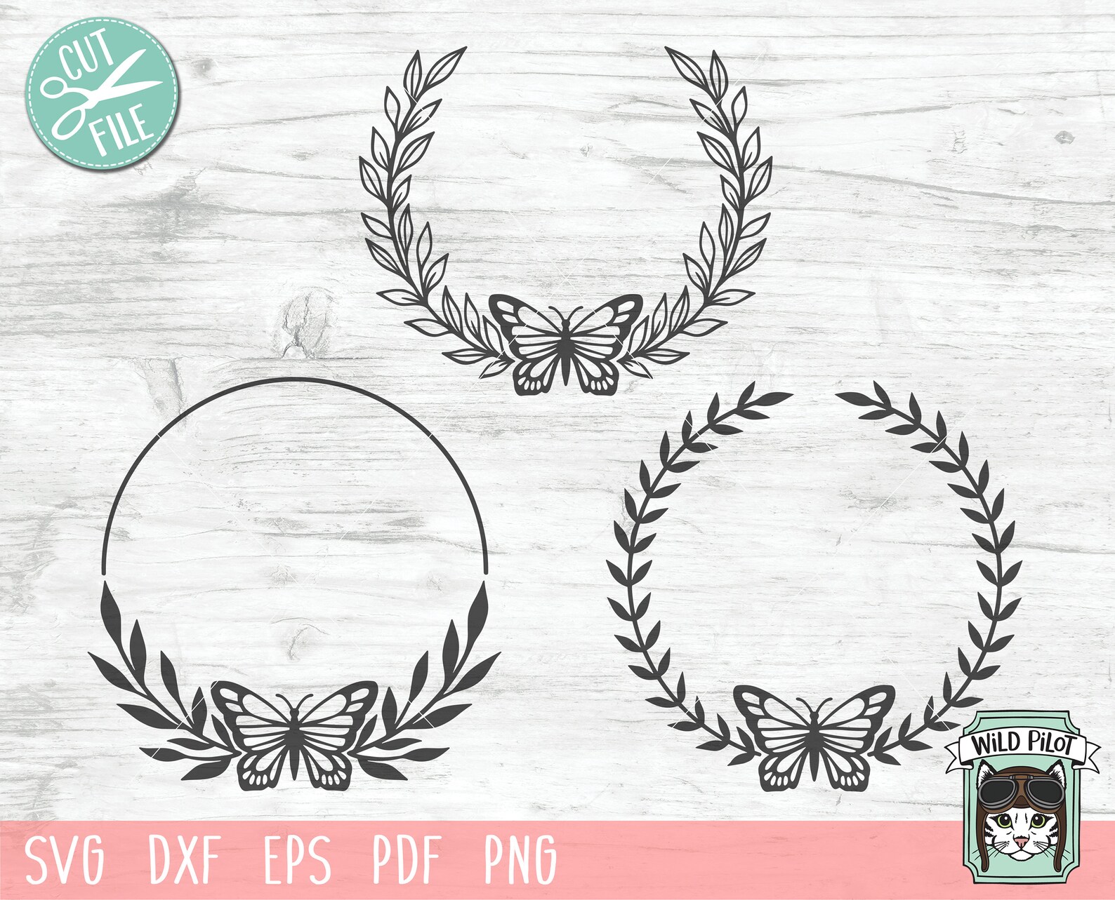 Butterfly SVG File, Butterfly Monogram SVG File, Butterfly Wreath SVG ...