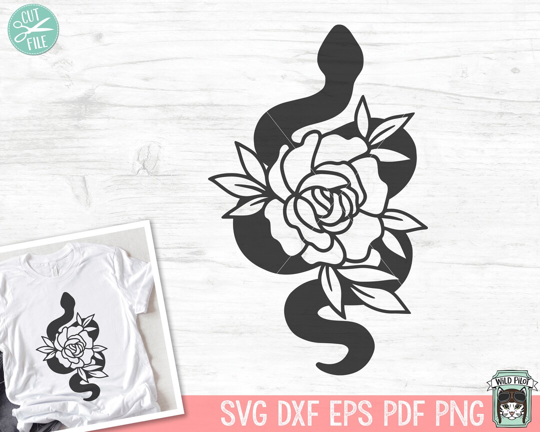 Flower Snake SVG File, Snake With Flowers SVG, Snake Cut File, Animal ...