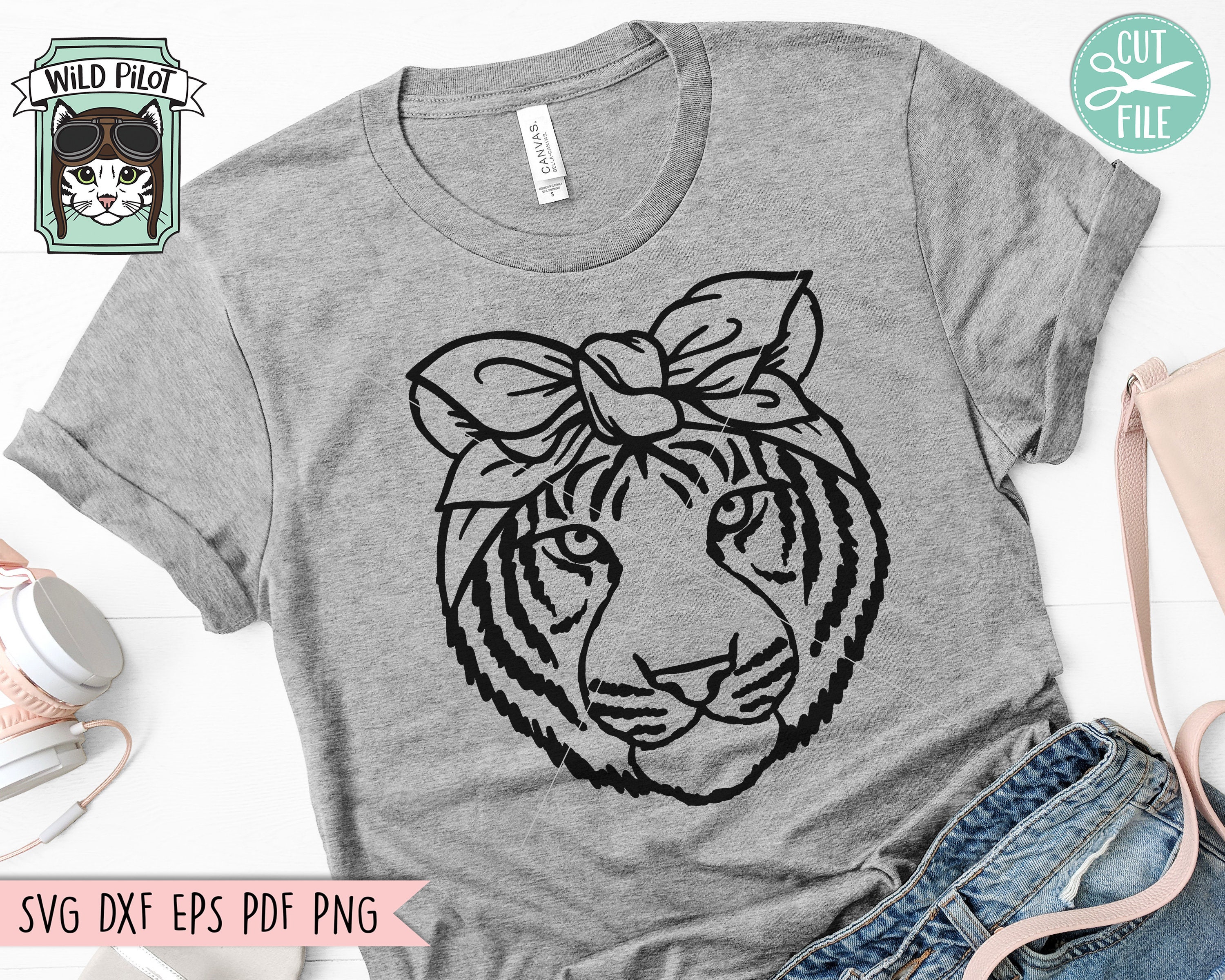 Tiger Bandana SVG, Tiger SVG File, Tiger Cut File, Tiger With Bandana ...