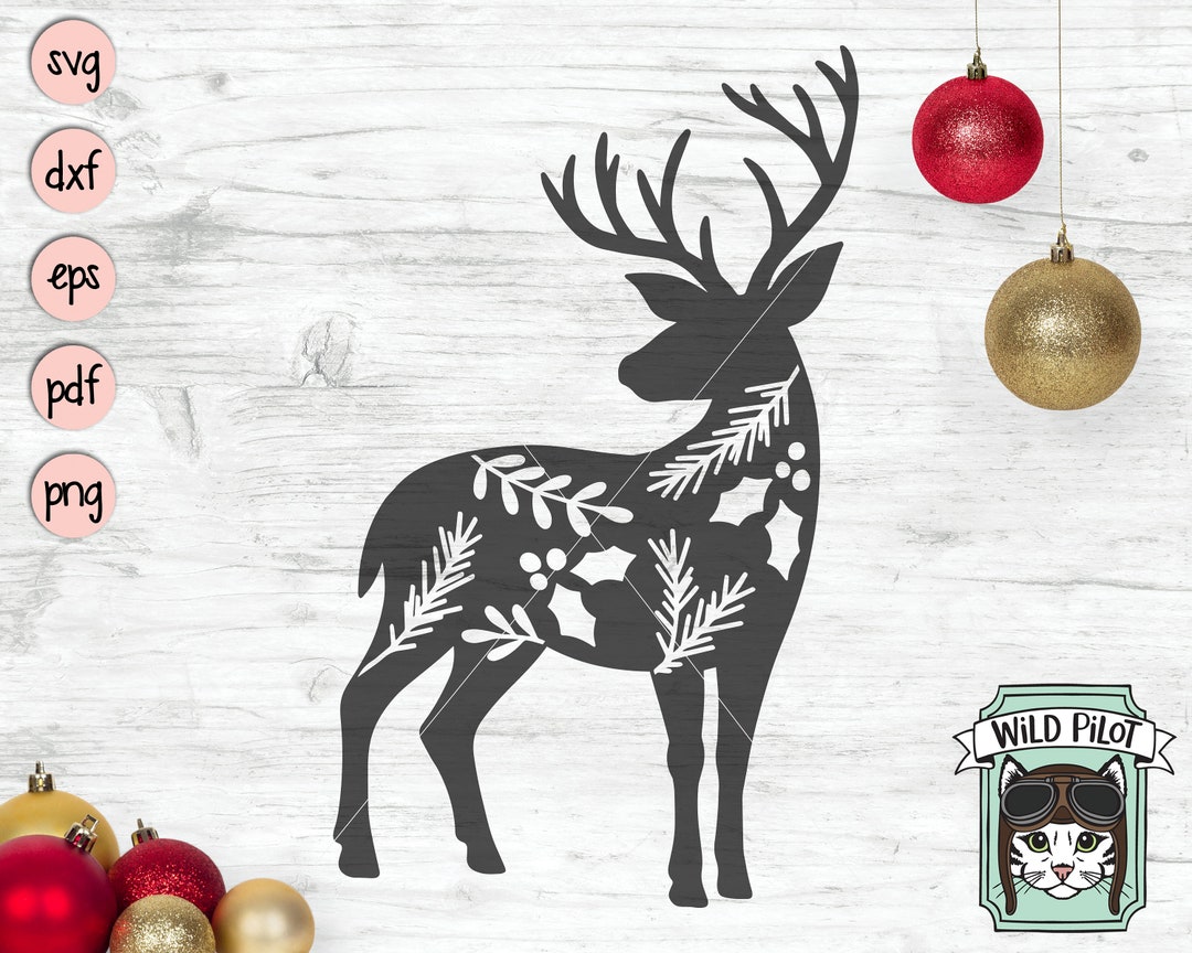 Deer SVG File, Christmas Deer Svg, Deer Cut File, Reindeer Svg File ...