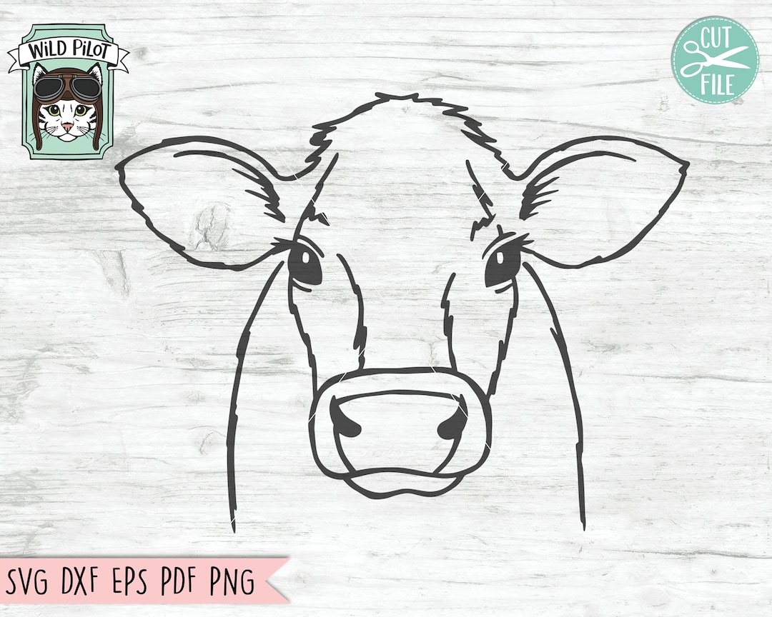 Cow Svg File, Cow Cut File, Animal Face, Cute Cow Svg, Cow Face Svg ...