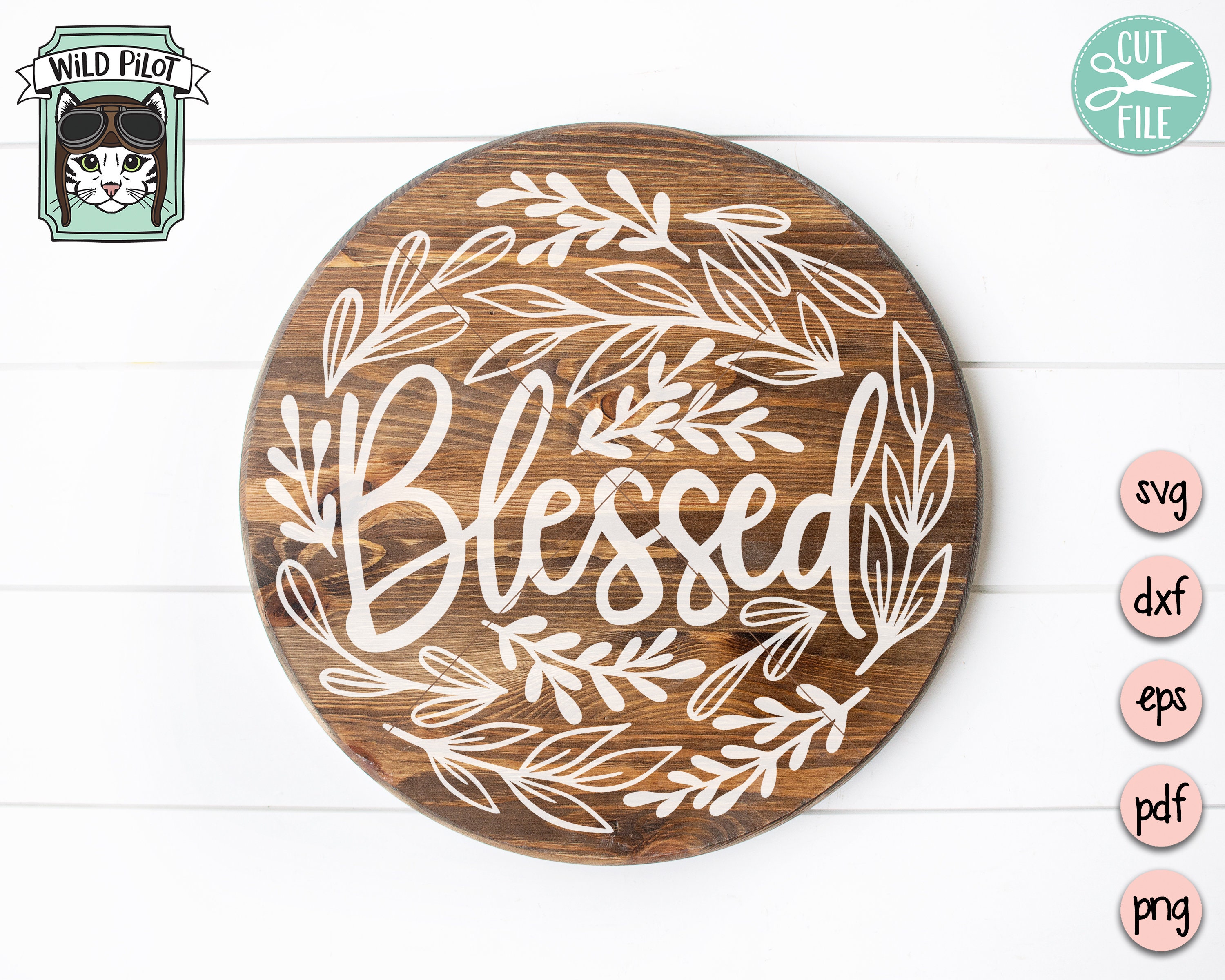 Blessed SVG, Blessed Leaves SVG File, Religious Svg File, Religion Svg ...