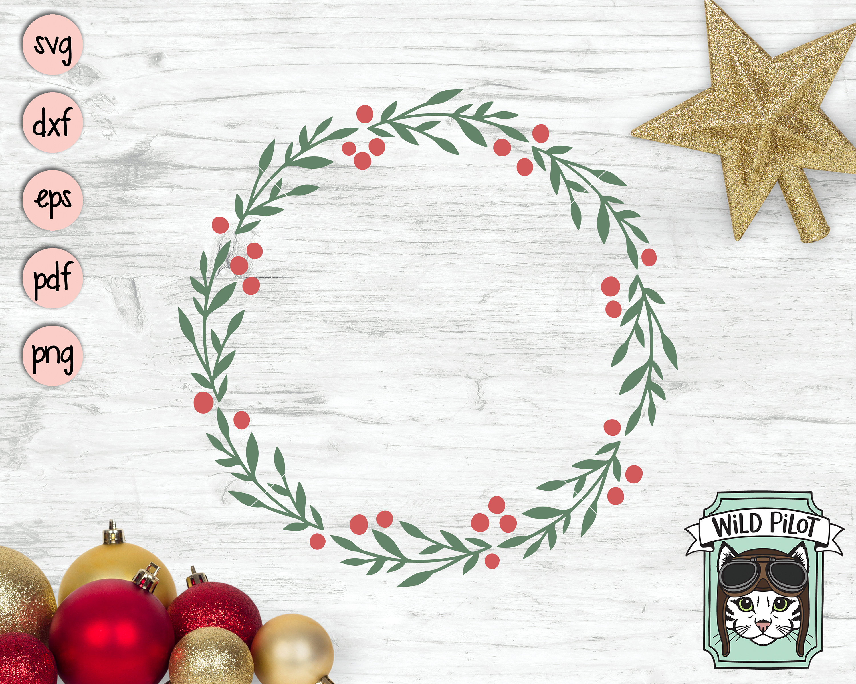 Christmas Wreath Svg File, Christmas Svg, Christmas Wreath Cut File ...