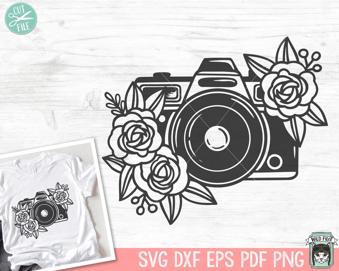 Floral Camera SVG File, Flower Camera Cut File, Photography SVG File ...