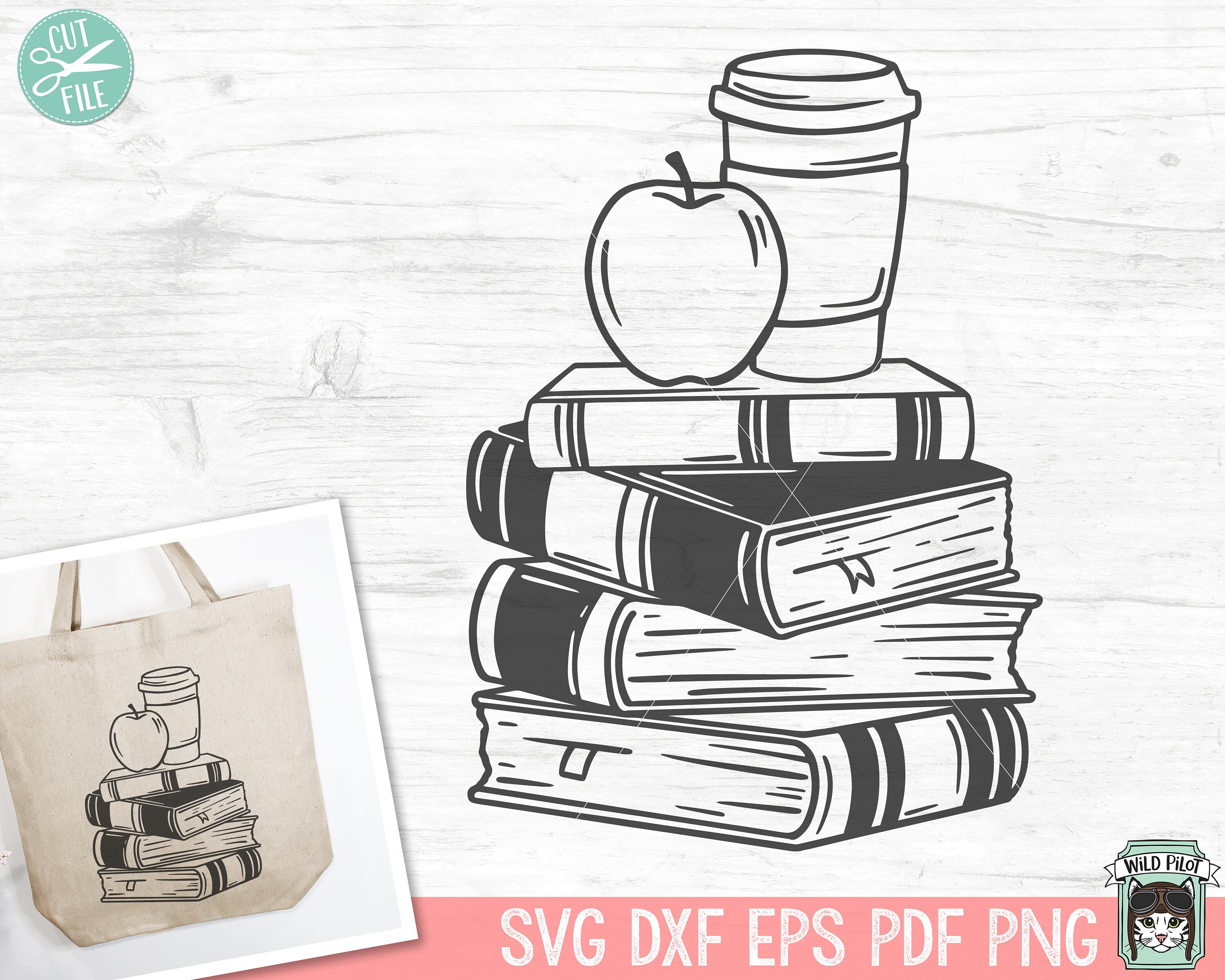 Book SVG, Reading SVG, Apple SVG, Coffee Svg, Coffee Cup Svg, Book ...