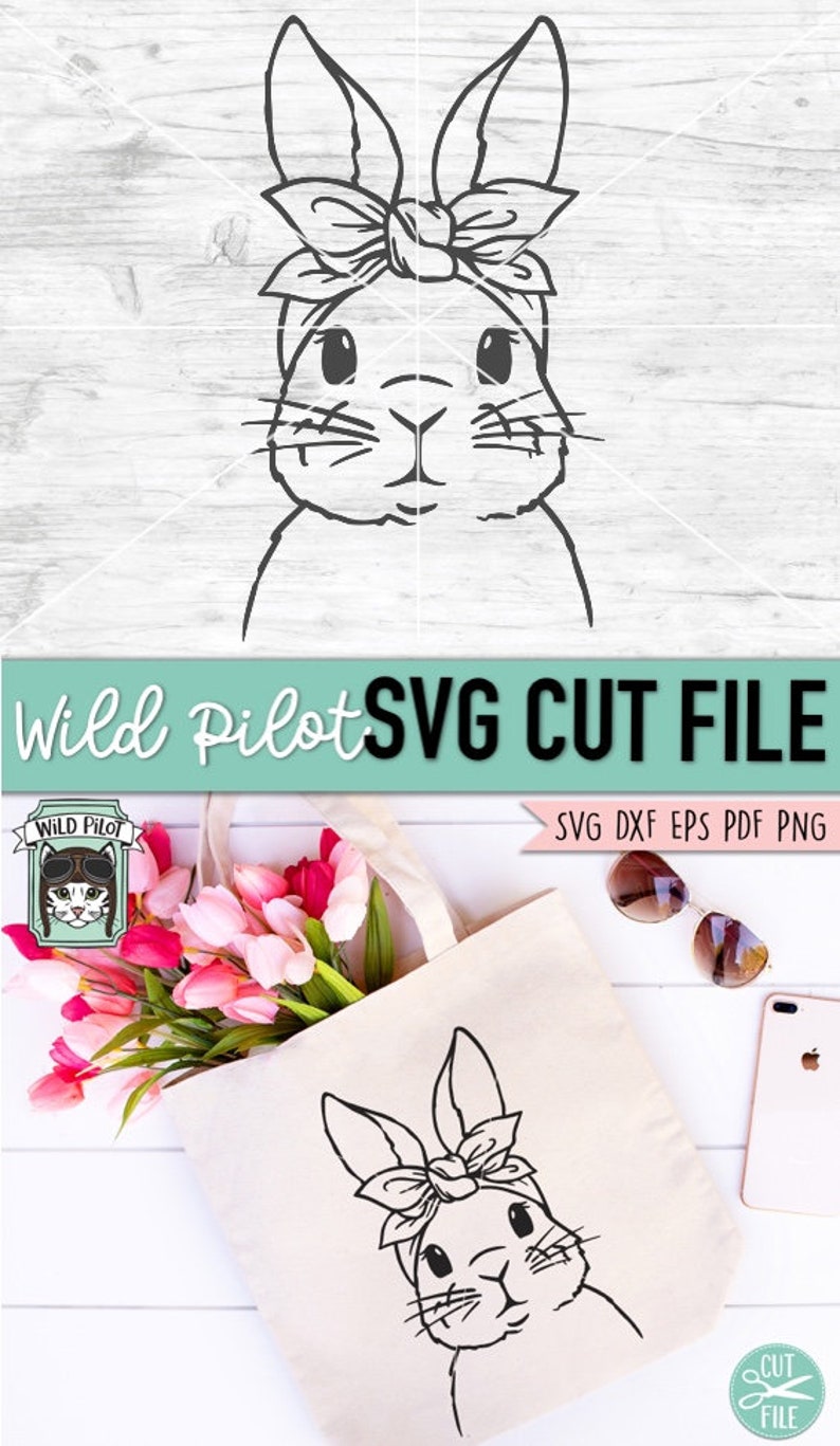Hase SVG, Osterhase SVG, Frohe Ostern svg, Tier mit Bandana svg ...