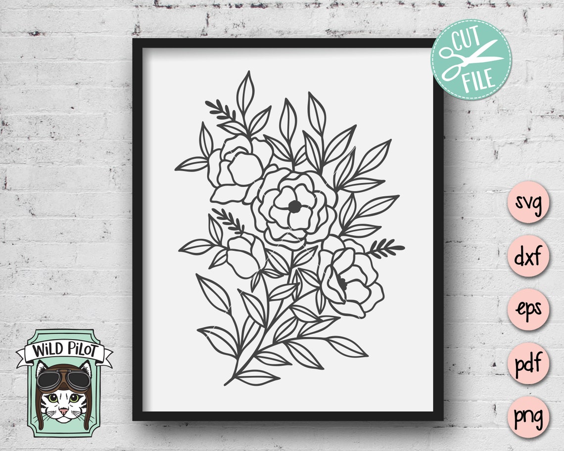 Flowers SVG File Floral SVG File Flowers Cut File Flower - Etsy