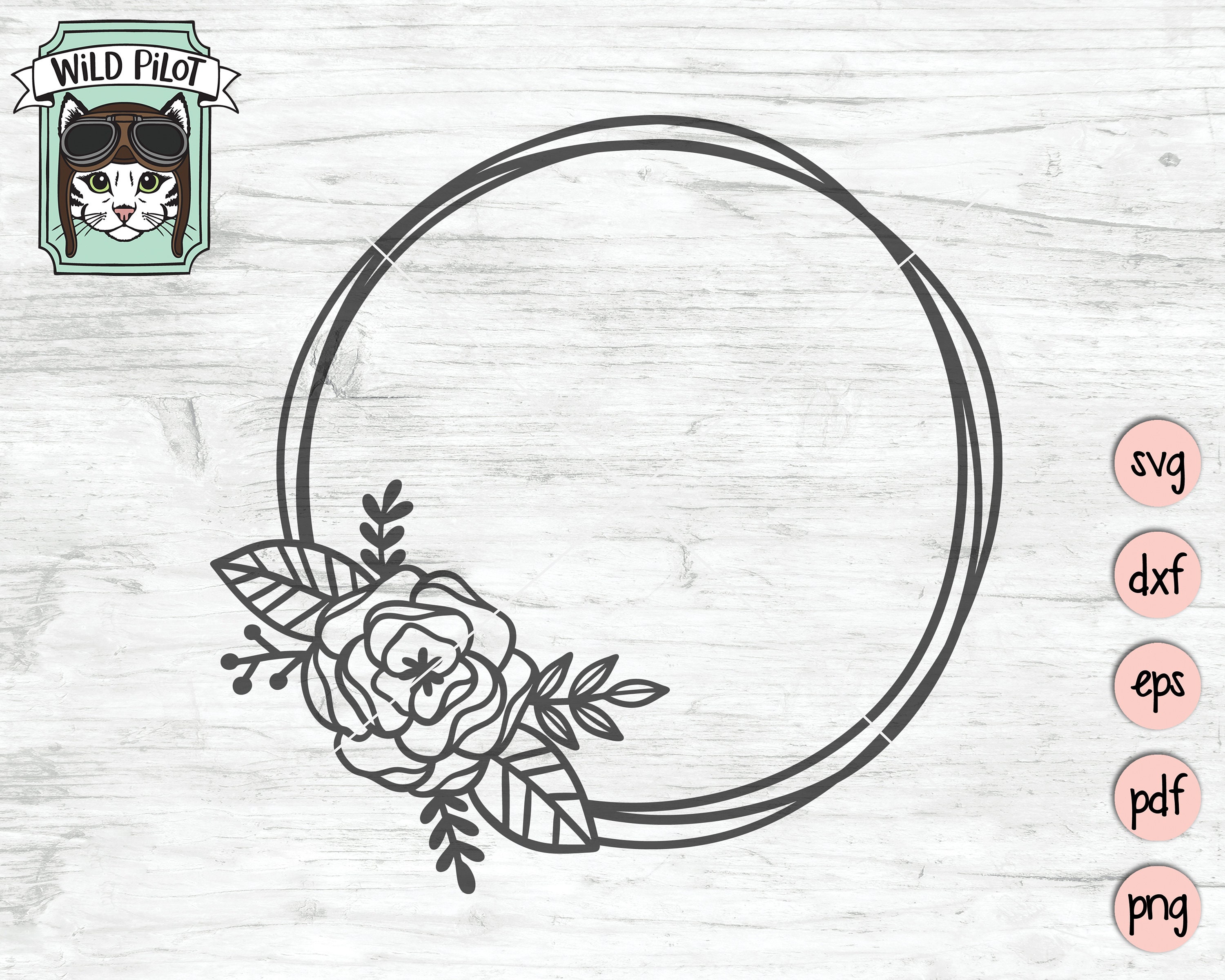 Wreath Svg File Flower Wreath Svg Circle Wreath Clip Art Etsy