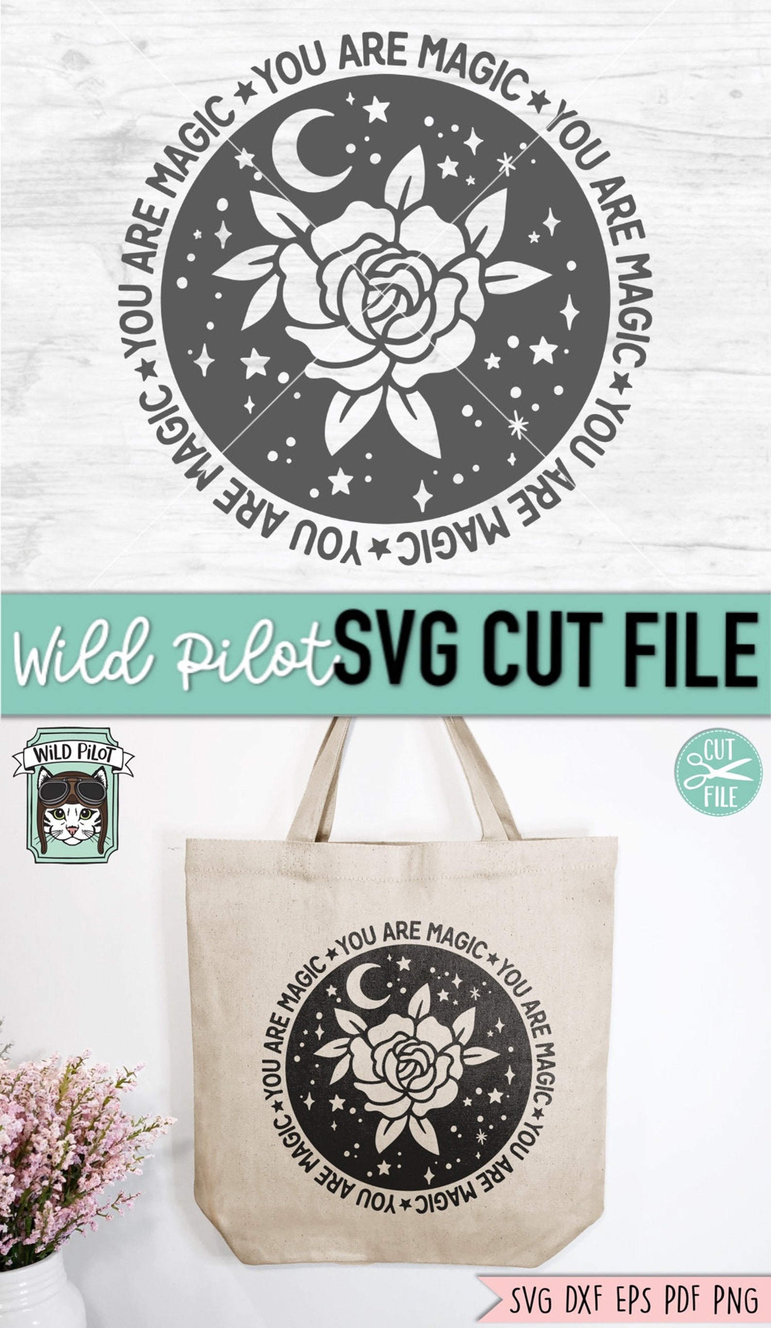 You Are Magic Flower SVG Floral SVG Mystical SVG Positive - Etsy
