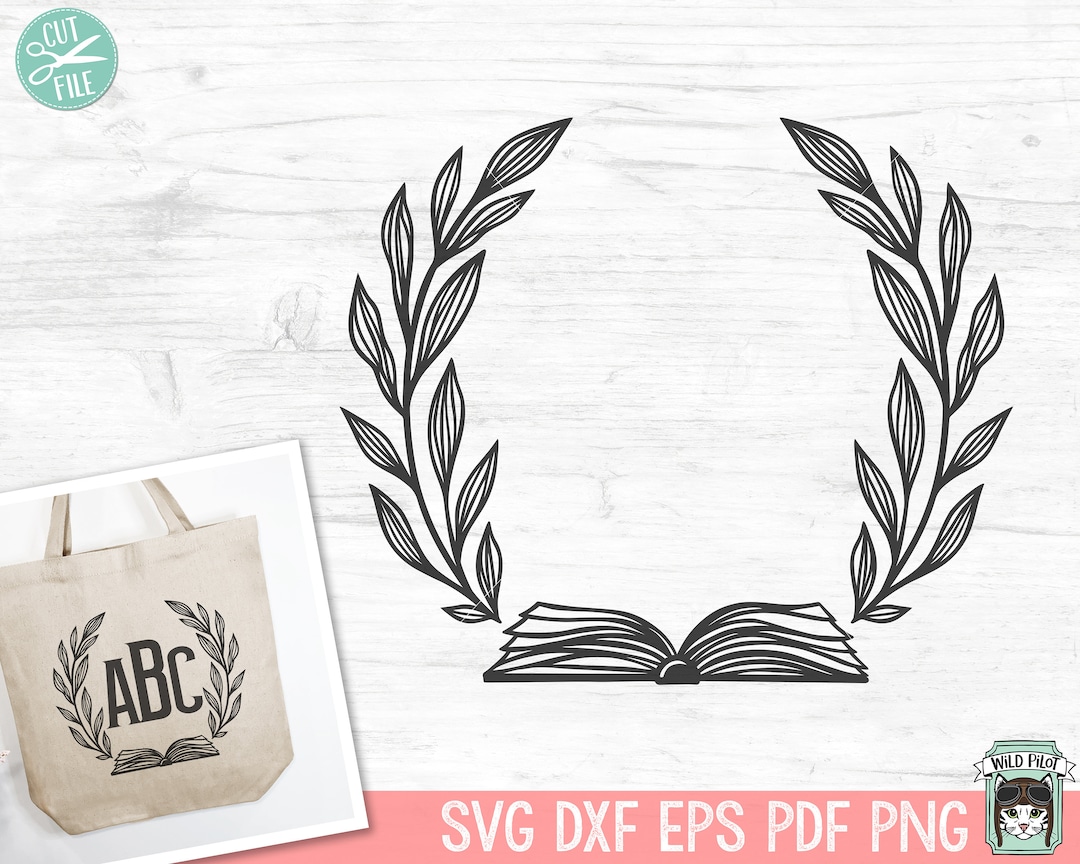 Book SVG, Reading SVG, Monogram Frame Svg, Book Lover SVG, Librarian ...