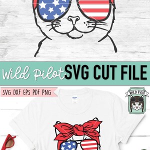 July 4th Cat SVG, Fourth of July Cat Svg File, Cat Glasses Svg, July ...