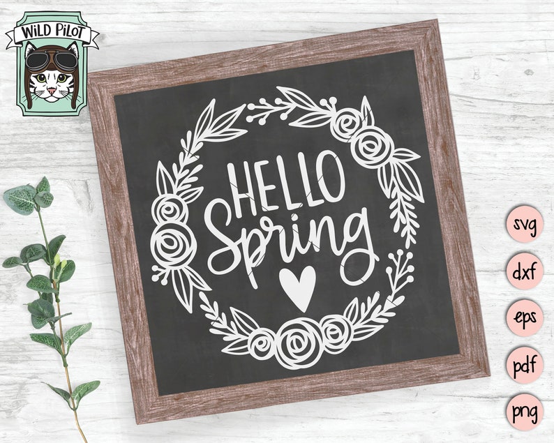 Hello Spring SVG Hello Spring Sign Svg File Round Sign SVG - Etsy
