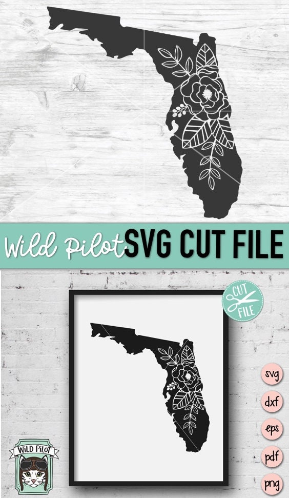 Florida Svg File State Svg Files Florida Silhouette Cut | Etsy