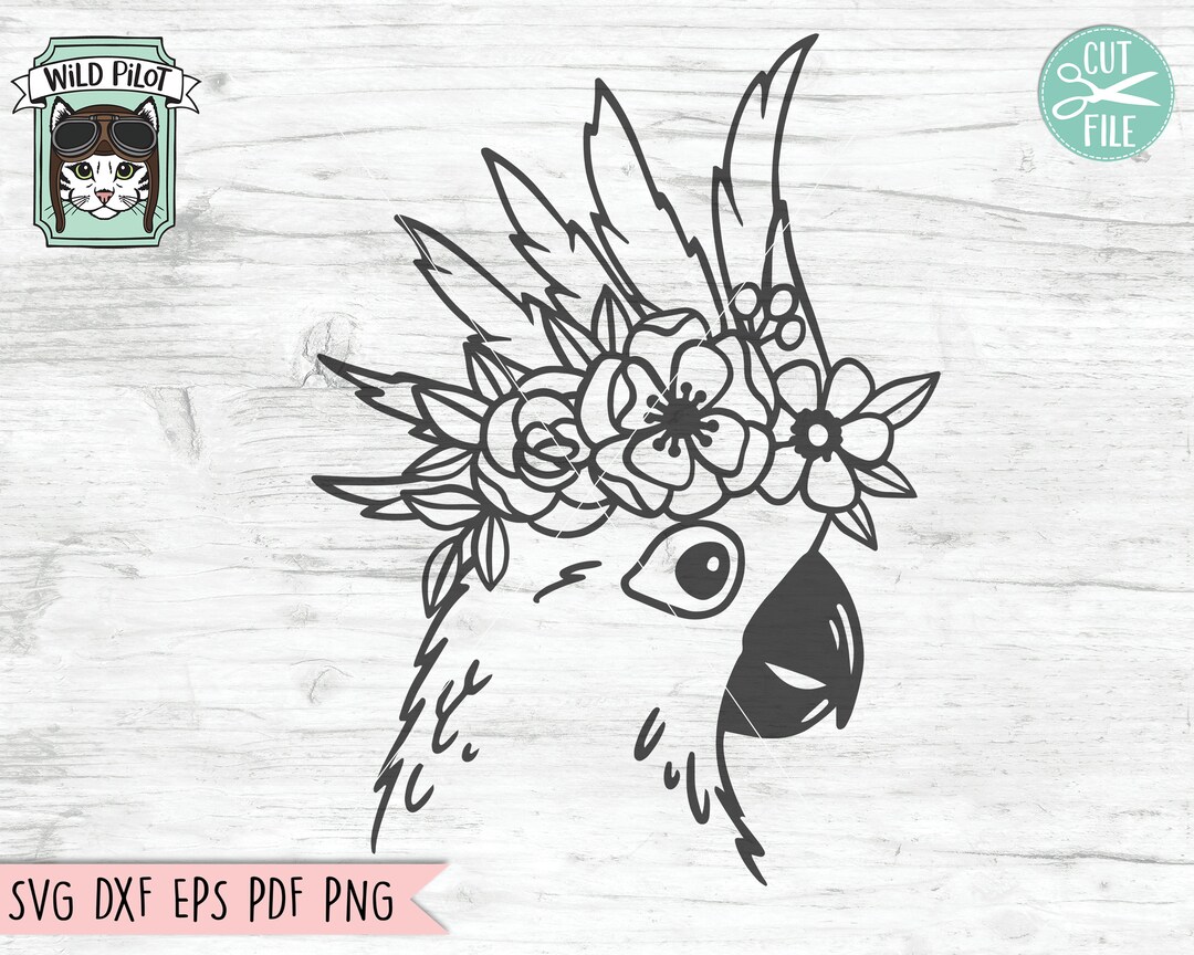 Cockatoo SVG File, Cockatoo With Flower Crown SVG, Cockatoo Cut File ...