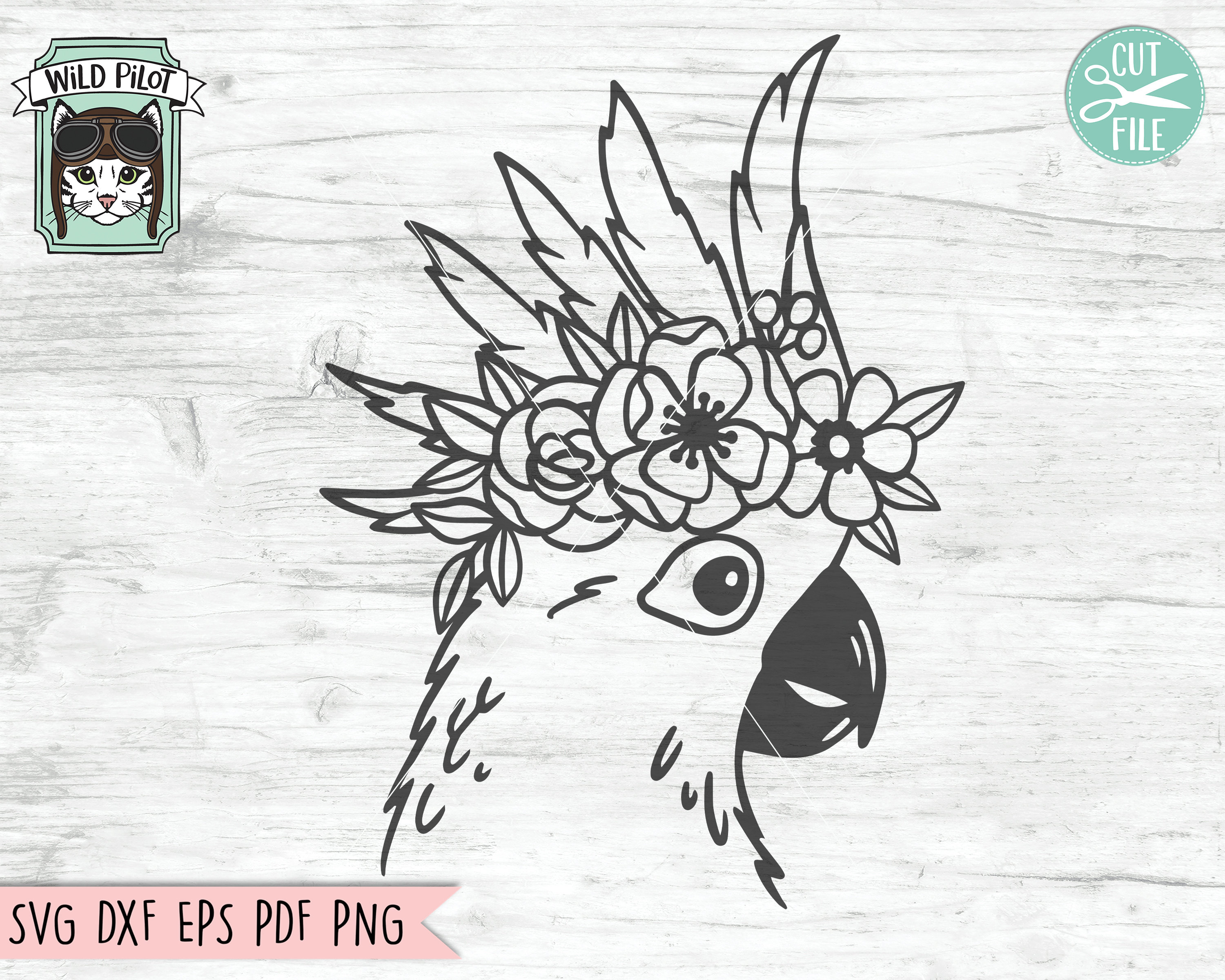 Cockatoo SVG File Cockatoo With Flower Crown SVG Cockatoo - Etsy Australia