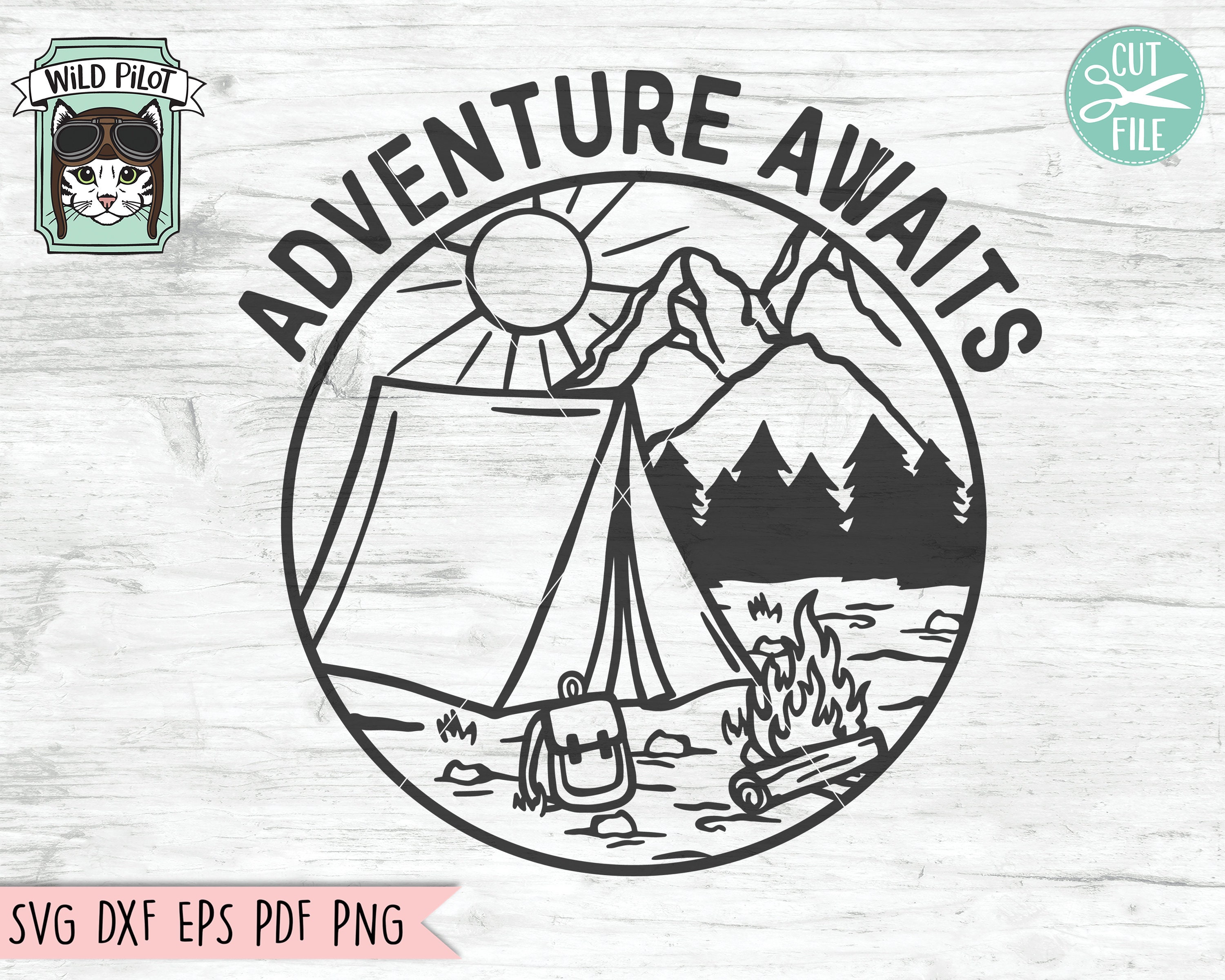Adventure Awaits Svg File Camping Tent SVG File Tent Cut - Etsy