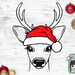 Deer Santa Hat Svg File, Reindeer With Hat Svg, Christmas Svg File ...