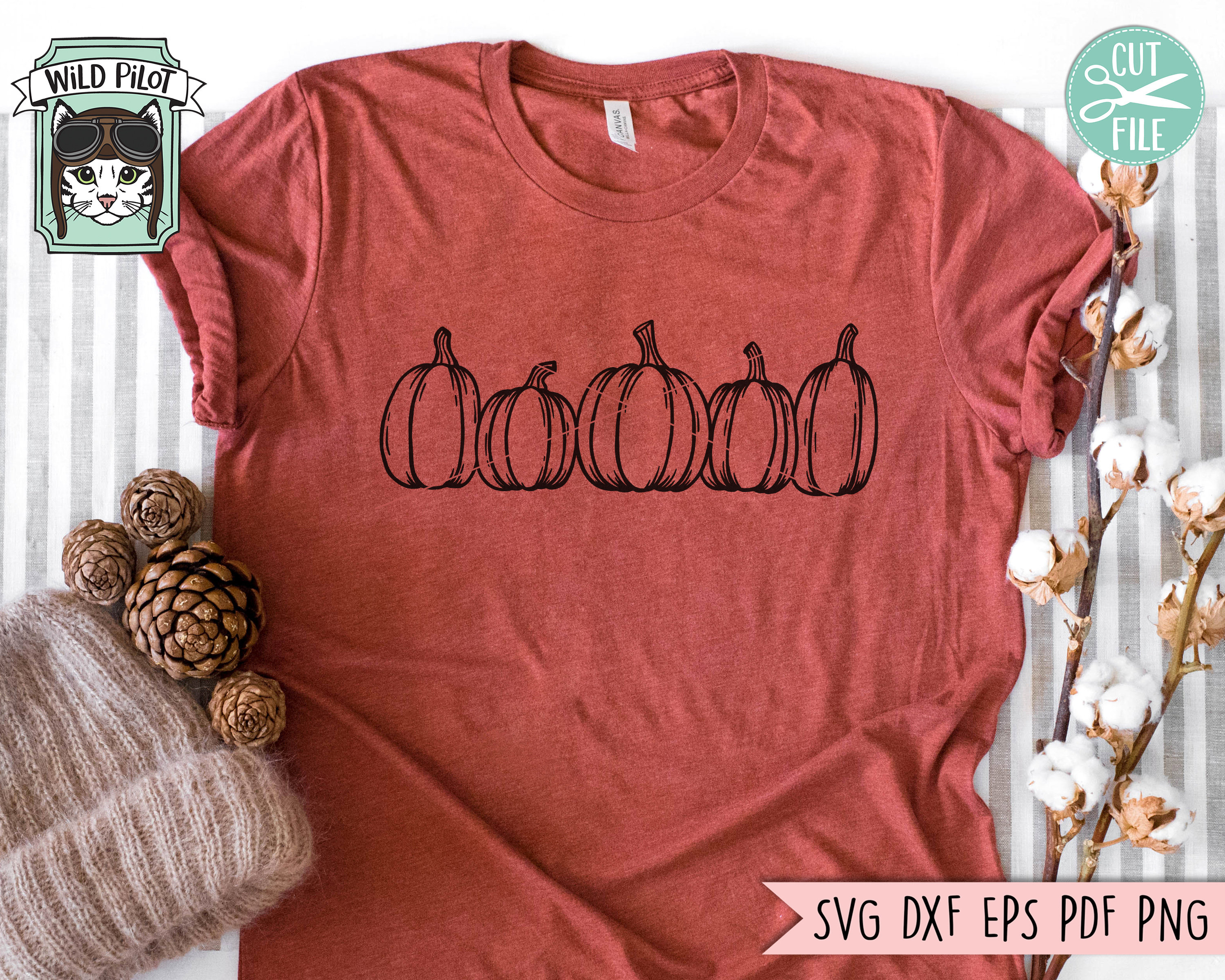 Pumpkin SVG, Row of Pumpkins SVG, Pumpkins Cut File, Thanksgiving Svg ...