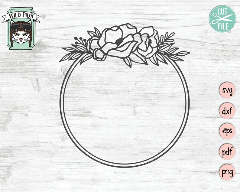 Flower Frame SVG File, Flower Monogram SVG File, Floral Wreath SVG ...