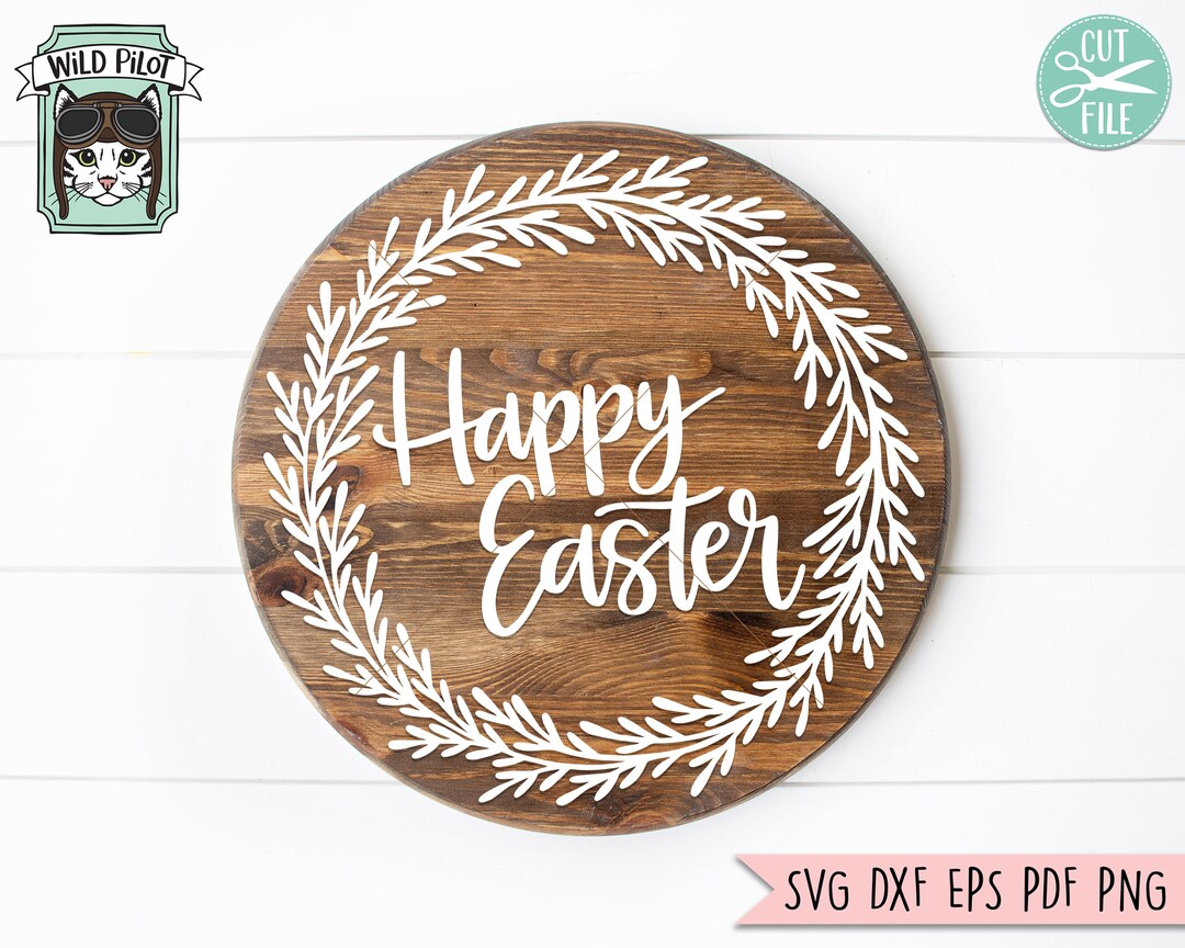 Happy Easter SVG Cut File, Easter Sign SVG File, Happy Easter PNG ...