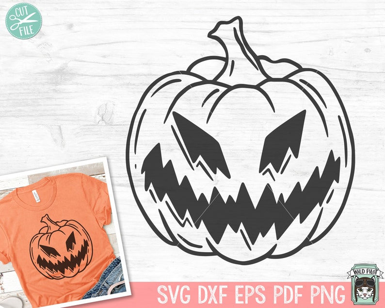 Jack O Lantern SVG File Scary Pumpkin SVG Happy Halloween - Etsy