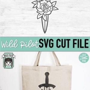 Sword Svg, Flower Sword Svg File, Floral Sword Cut File, Knife Clip Art ...