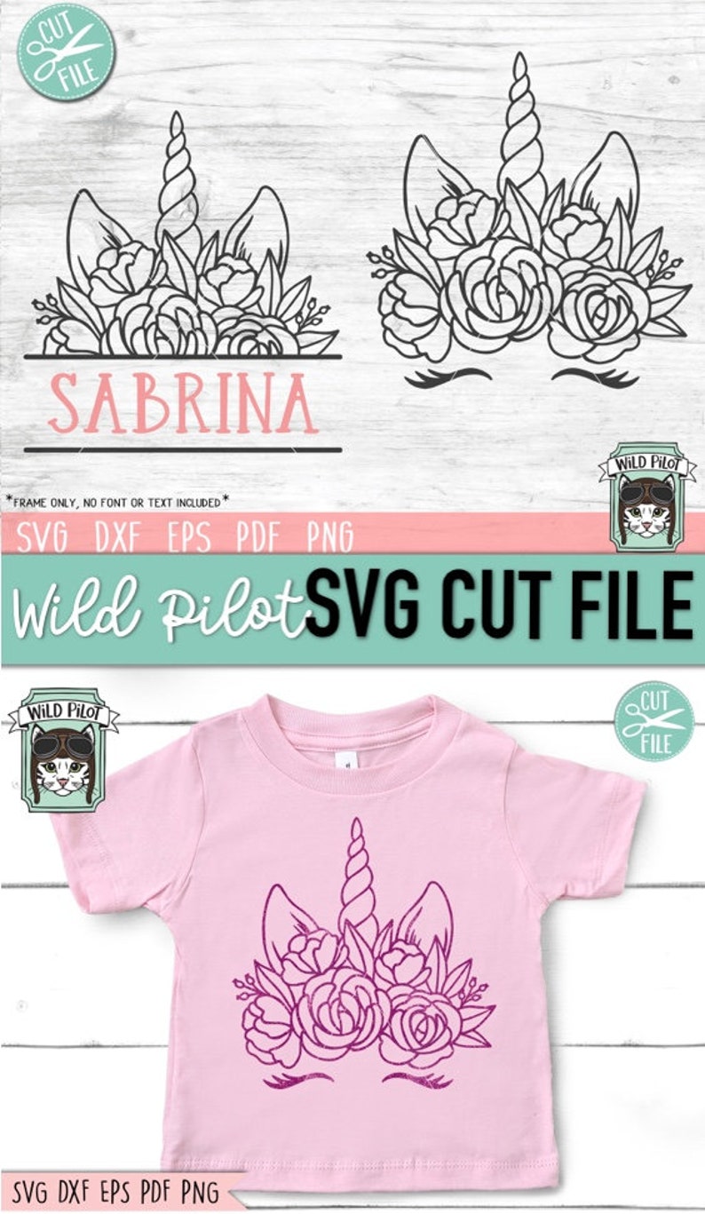 Unicorn SVG File Floral Unicorn Face SVG Flower Unicorn Cut | Etsy