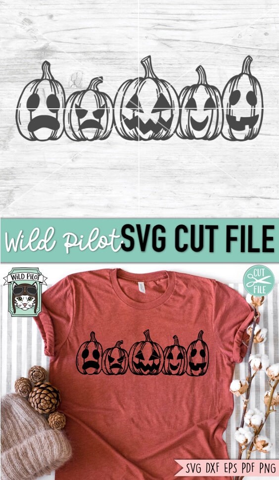 Jack O Lanterns SVG, Halloween SVG, Row of Pumpkins SVG, Fall Svg ...