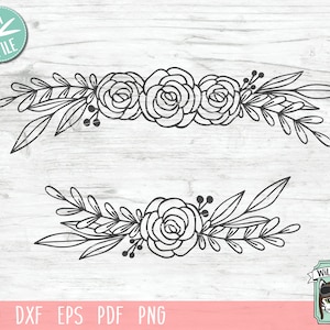 Flowers SVG File, Flower Border SVG, Flower Cut File, Line Divider Svg ...