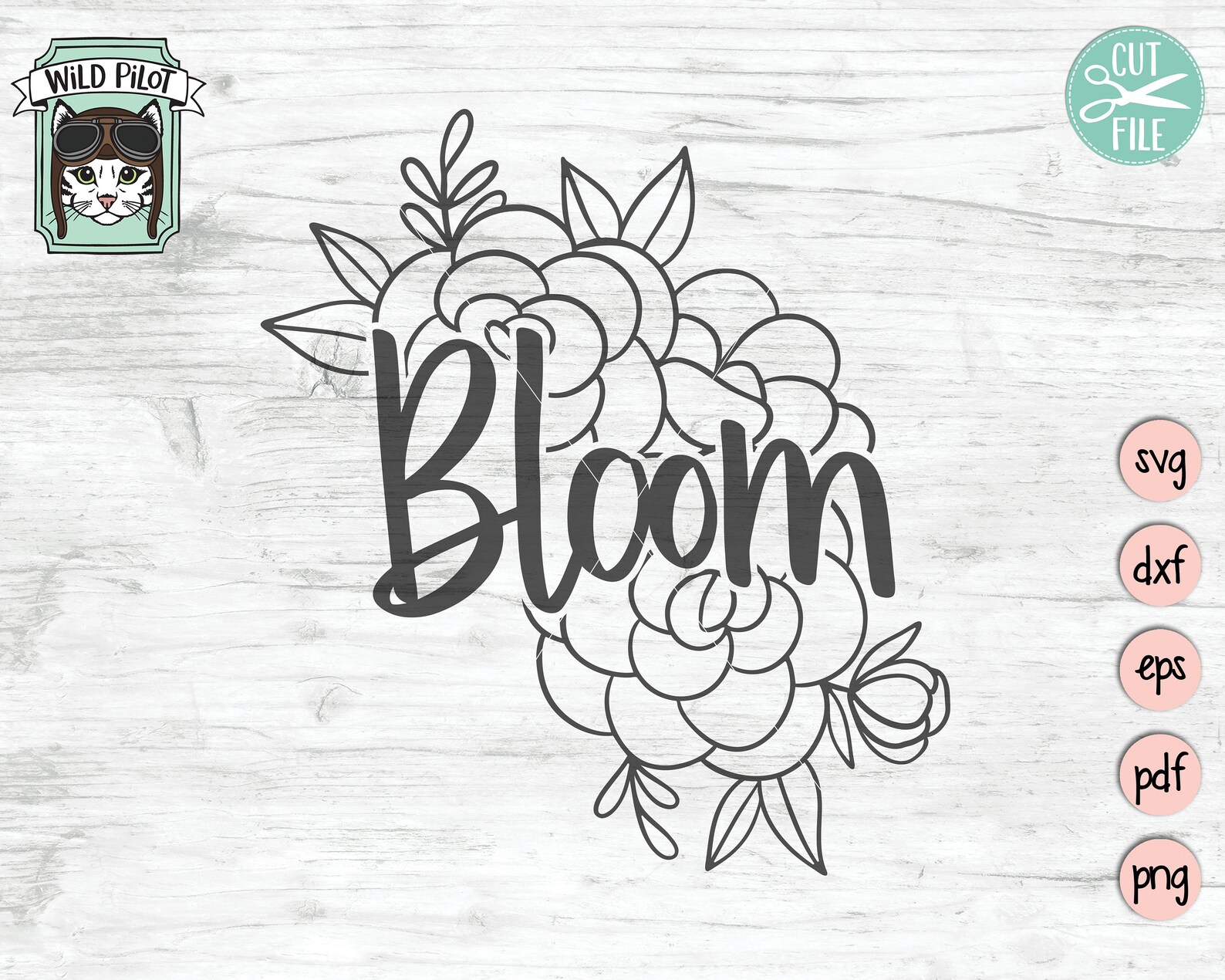Bloom SVG file Bloom Floral SVG file Bloom Flowers SVG | Etsy