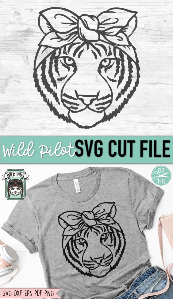 Tiger Bandana SVG, Tiger SVG File, Tiger Cut File, Tiger With Bandana ...