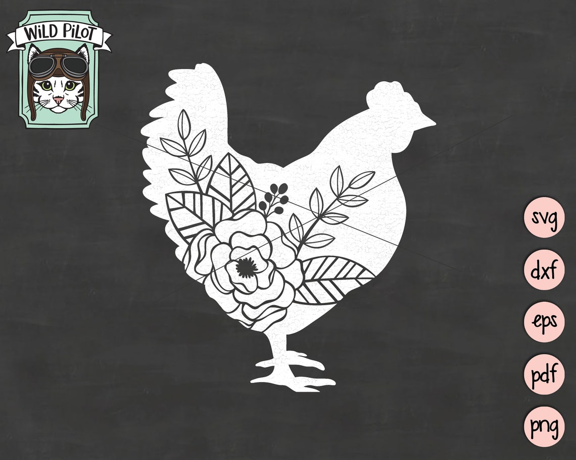 Chicken SVG Chicken Silhouette SVG Chicken Clipart Pretty | Etsy