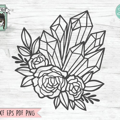Crystals SVG Files Crystal Cut File Crystal Floral Svg - Etsy