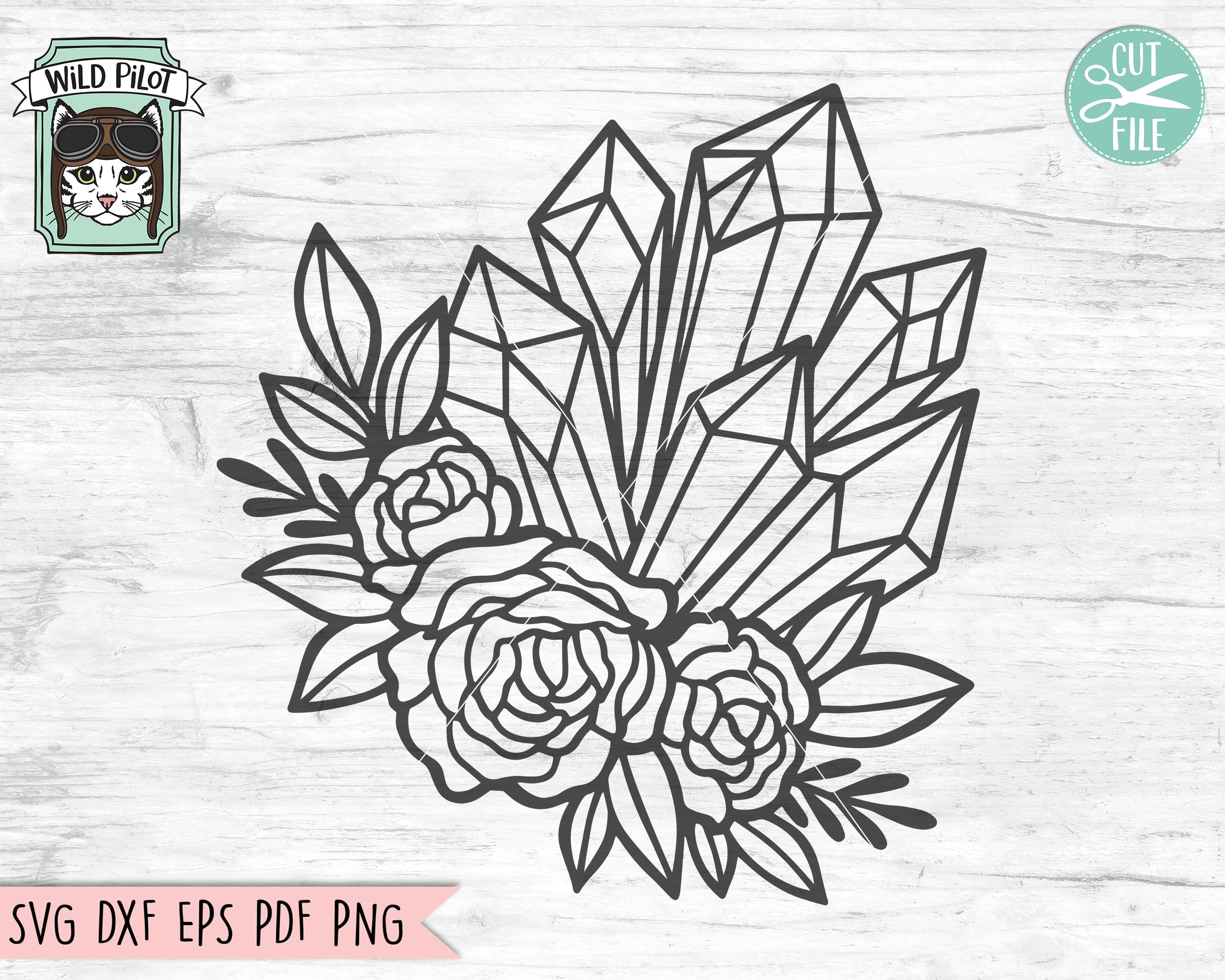 Crystals SVG Files Crystal Cut File Crystal Flowers SVG - Etsy