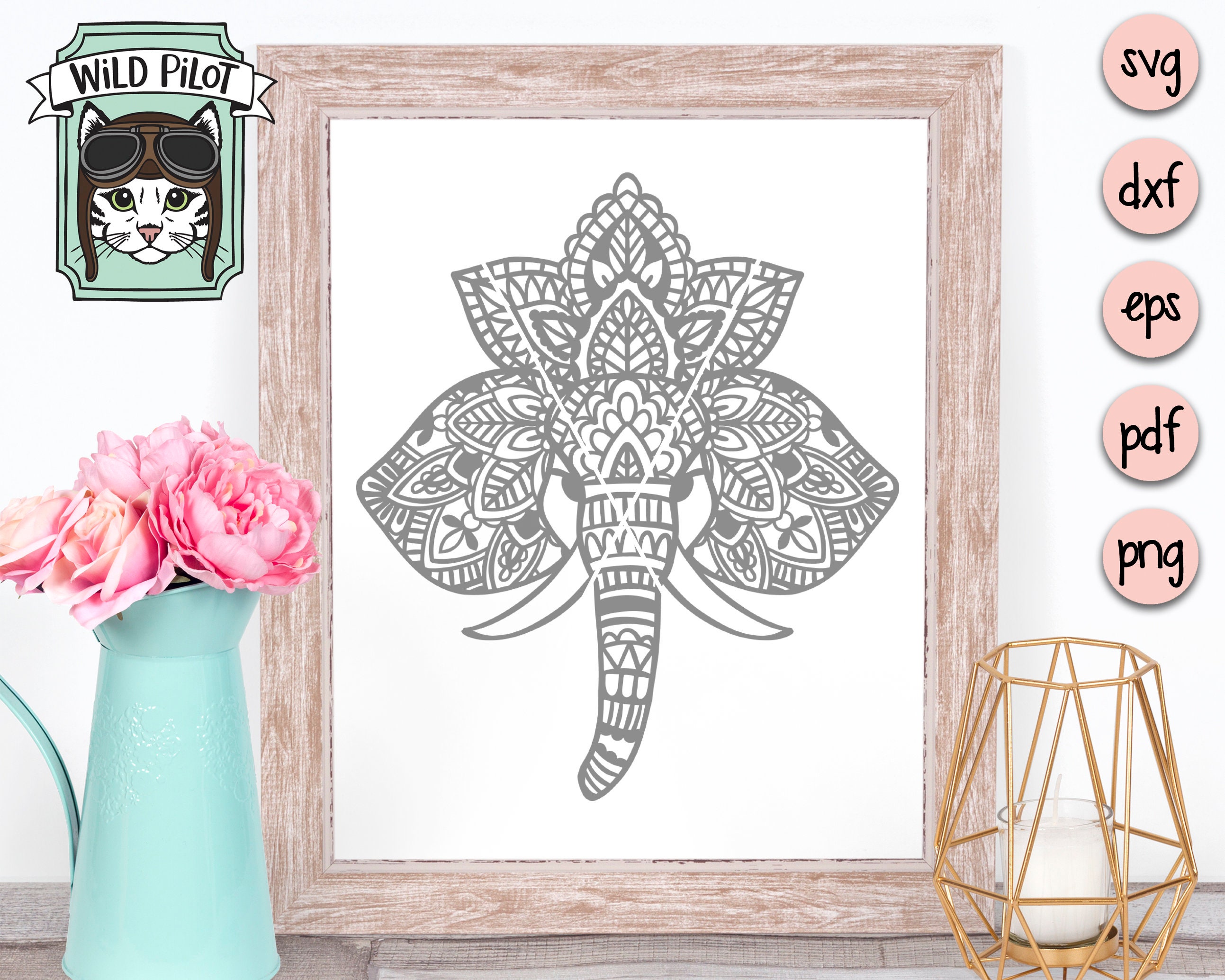 Elephant Mandala SVG File, Elephant Mandala Cut File, Elephant Mandala ...