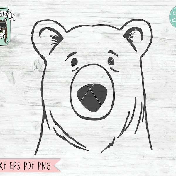 Bear Face Svg - Etsy