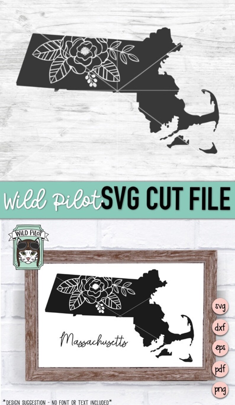 Massachusetts Svg File, Massachusetts Silhouette Svg, Massachusetts Cut ...