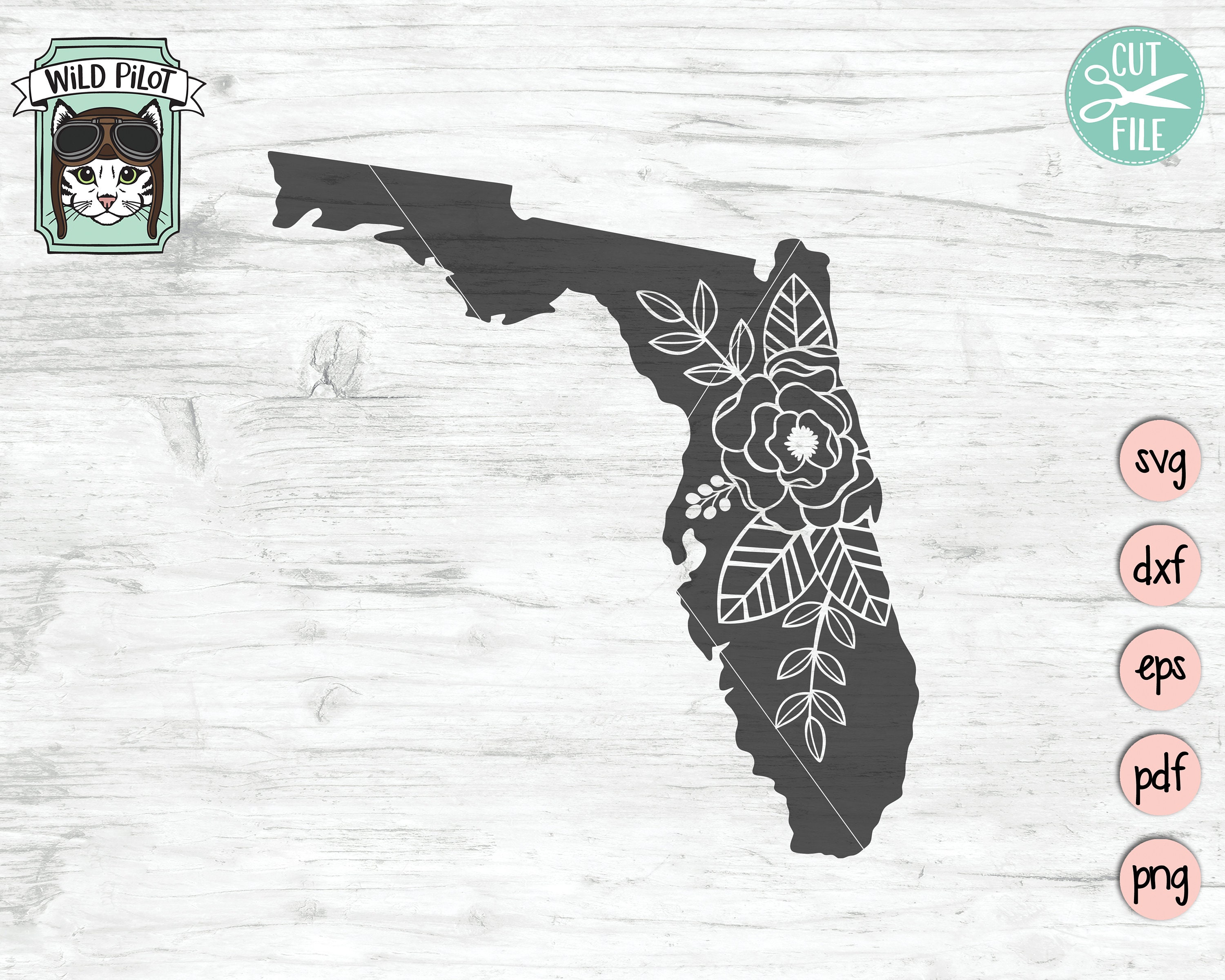 Florida Svg File State Svg Files Florida Silhouette Cut | Etsy