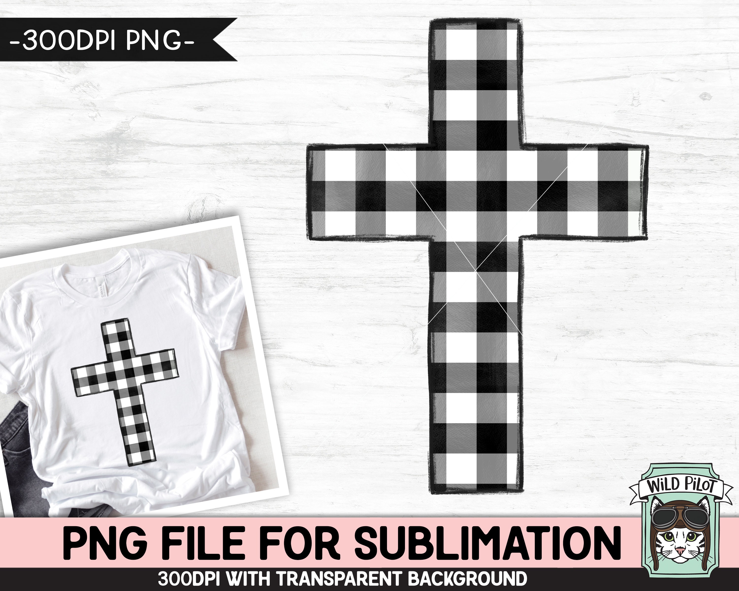 Plaid Cross SUBLIMATION Design PNG Easter Sublimation | Etsy