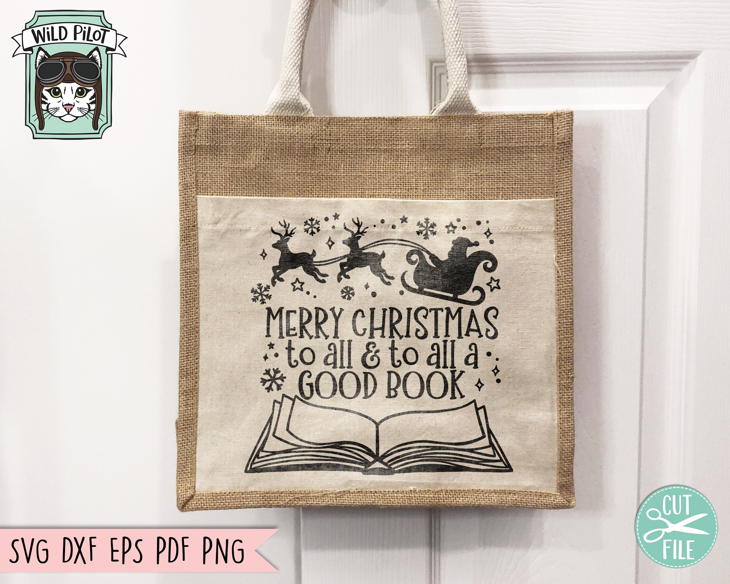 Christmas Book Lover SVG, Merry Christmas to All and to All a Good Book ...