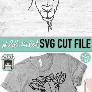 Goat Bandana SVG, Goat SVG File, Goat Cut File, Goat With Bandana ...