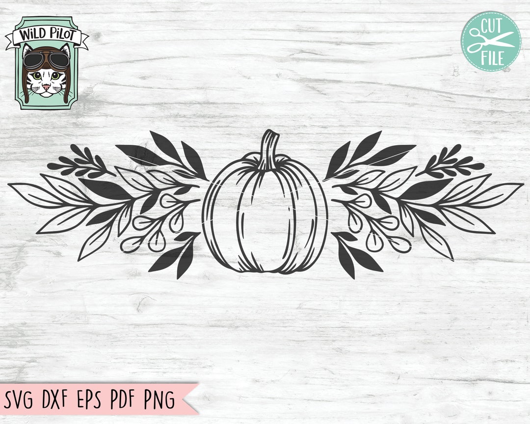 Pumpkin Border Svg File, Pumpkin Svg, Pumpkin Leaves Border Svg ...