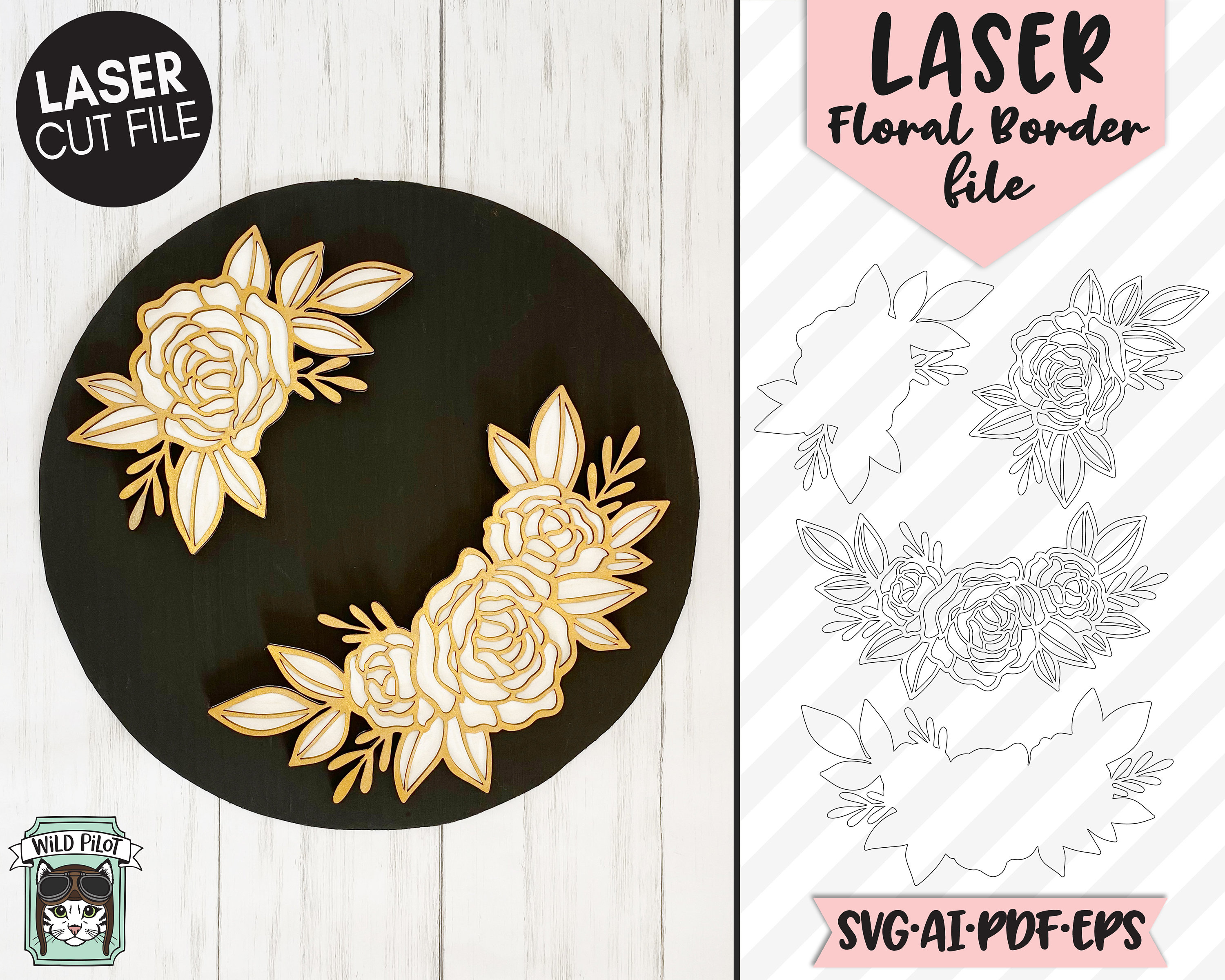 Flower LASER Cut File SVG, Floral LASER File, Laser Svg Files, Layered ...